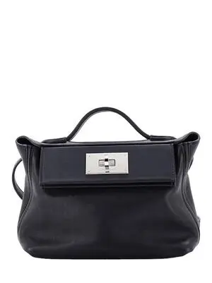 Hermès 21 24/24 Bag Evercolor With Swift Black