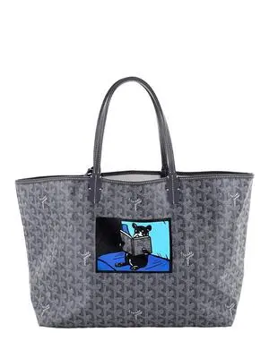 Goyard Pm Saint Louis Tote Printed Coated Canvas Gray