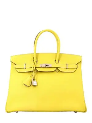 Hermès Candy 35 Handbag Epsom Candy - Lime/gris Perle