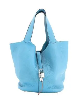 Hermès Gm Picotin Lock Bag Clemence Blue