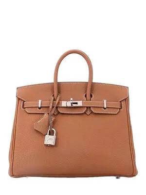Hermès Birkin 25 Handbag Brown Togo With Palladium Hardware - Gold