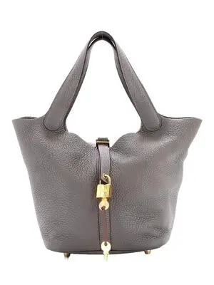 Hermès Mm Picotin Lock Bag Clemence - Gray