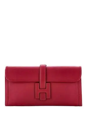 Hermès 29 Jige Elan Clutch Evercolor - Red
