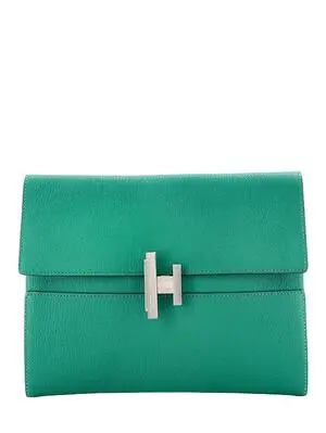 Hermès Cinhetic Clutch Chevre Mysore - Green