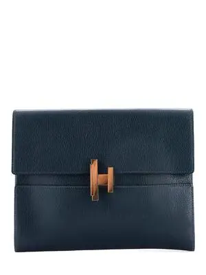 Hermès Cinhetic Clutch Chevre Chamkila - Green