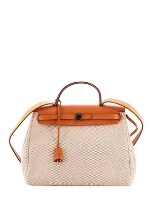 Hermès 31 Herbag Zip Criss Viking Toile And Leather - Neutral