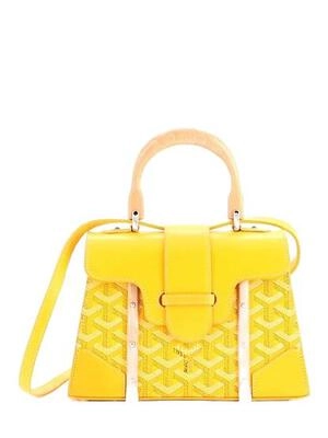 Goyard Mini Structured Saigon Top Handle Bag Coated Canvas With Leather Yellow