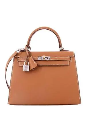 Hermès Kelly 25 Handbag Brown Epsom With Electrum Hardware - Gold