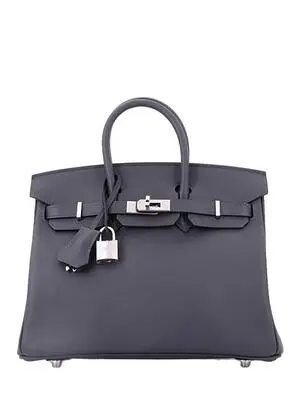 Hermès Birkin 25 Handbag Grey Swift With Palladium Hardware - Ardoise