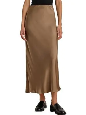 NIC+ZOE Day Gloss Slip Skirt - Hazelnut
