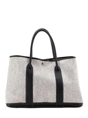 Hermès 36 Garden Party Tote Toile And Leather - Black