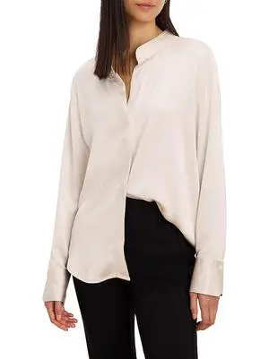 NIC+ZOE Button Front Gloss Shirt - Coconut