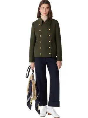 CALLAS MILANO Double-breasted Felt Wool Jacket - Forest