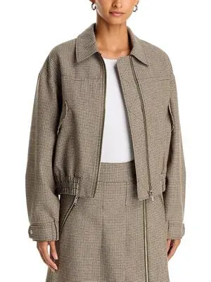 3.1 Phillip Lim Tweed Bomber Jacket - Espresso Multi