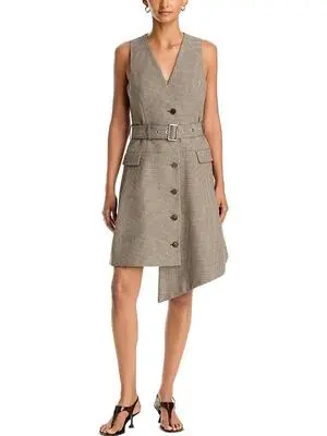 3.1 Phillip Lim Belted Tweed Dress - Sable Multi