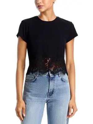 Generation Love Rib Lace Combo Tee - Black