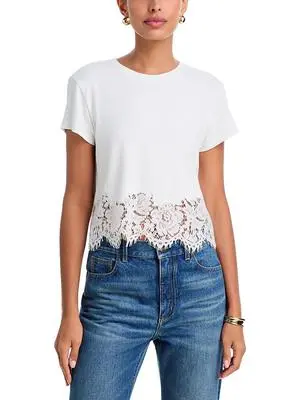Generation Love Rib Lace Combo Tee - White