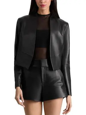 Alice + Olivia Leather Jacket - Black
