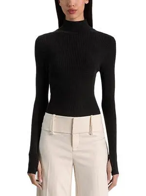 ALICE + OLIVIA Alice And Olivia Roberta Ribbed Turtleneck Sweater