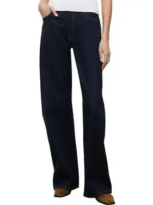 Staud Dean High Rise Straight Leg Jeans - Indigo
