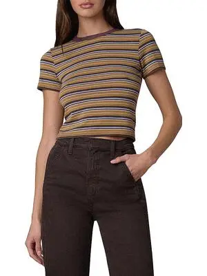 Joe's Jeans The Baby Striped Tee - Camel Multi Stripe