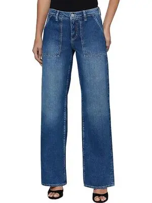 L'Agence Christel High Rise Wide Leg Jeans - Atlantis