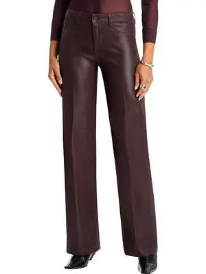 L'Agence Scottie High Rise Wide Leg Coated Jeans - Dark Java