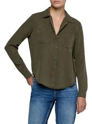 L'Agence Isla Denim Long Sleeve Shirt - Kalamata