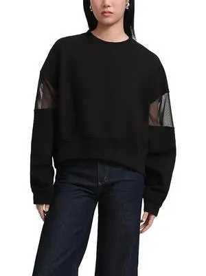 MARCELLA Iara Sweatshirt With Mesh Paneling - Black