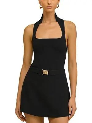 Cult Gaia Lakshmi Square Neck Knit Blend Top - Black
