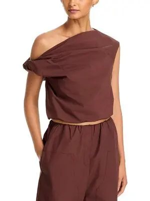 Paris Georgia Asymmetrical Neck Top - Mocha