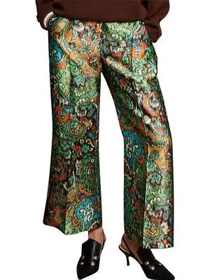 ALEMAIS Charlotte Flared Paisley Print Polyester Pants - Multi