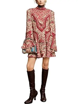 ALEMAIS Kenny Printed Mini Dress - Red