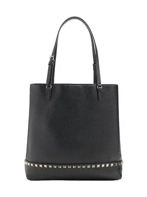 Valentino Garavani Rockstud Medium Leather Tote - Black