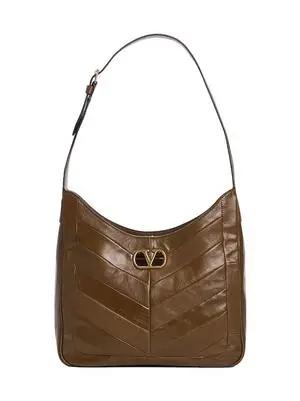 Valentino Garavani Vlogo Medium Leather Hobo Bag - Green