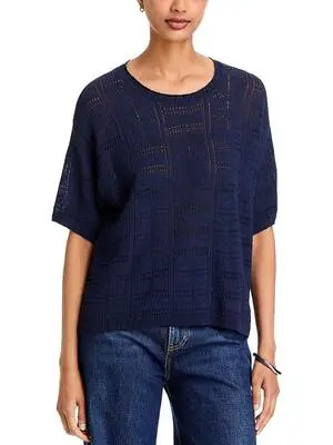 Rag & Bone Morgan Elbow Sleeve Crewneck Sweater - Navy