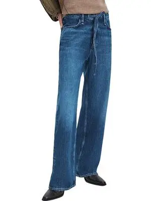 Rag & Bone Phoebe Cotton Drawstring Wide Leg Jeans - Floyd