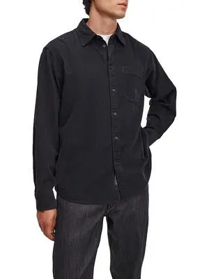 Rag & Bone Relaxed Corduroy Cotton Pocket Shirt - Black