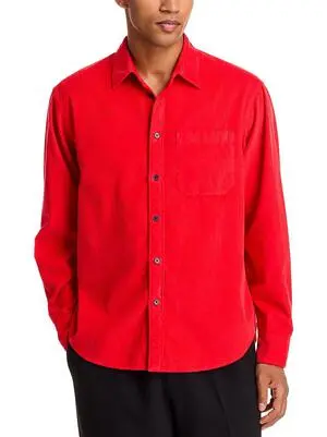 Rag & Bone Relaxed Corduroy Cotton Pocket Shirt - Red