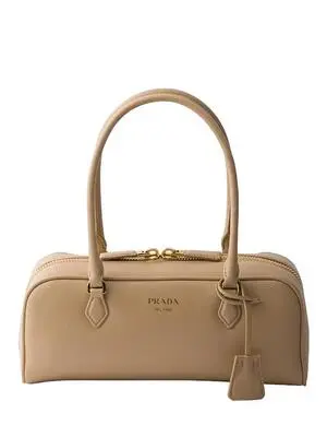 Prada Medium Leather Top-handle Bag - Neutral