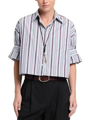 TWP Cotton Stripe Shirt - Light Grey