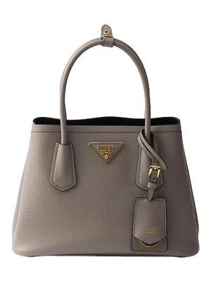 Prada Double Saffiano Leather Bag - Grey