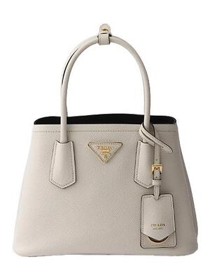 Prada Double Saffiano Leather Bag - Neutral