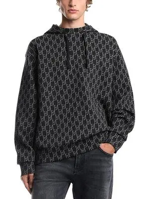 Emporio Armani Oversized Double Cotton Jersey Hoodie - Navy