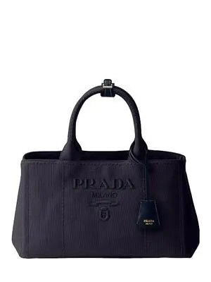 Prada Jardiniere Large Cotton Canvas Handbag - Blue