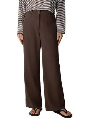 Eileen Fisher Eileen Fisher Petites High Rise Wide Leg Cotton Pants Trufl
