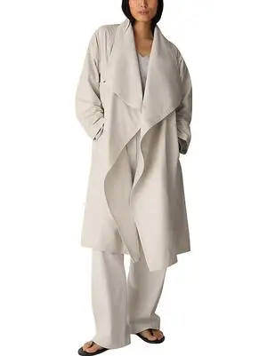 EILEEN FISHER Eileen Fisher Draped High Collar Mid Length Coat