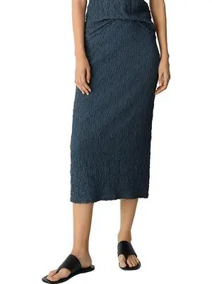 Eileen Fisher Textured Straight Midi Skirt - Cold Spring