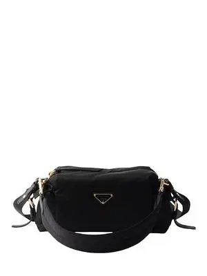 Prada Re-nylon And Leather Shoulder Bag - Black