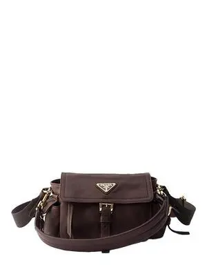 Prada Nappa Leather Mini Bag With Adjustable Shoulder Strap - Brown